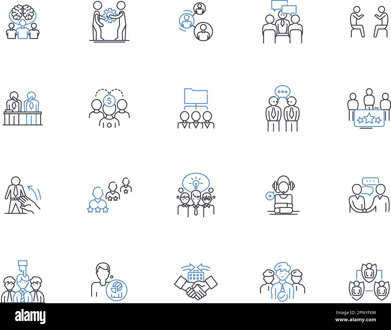 It Department Line Icons Collection Technology Infrastructure Support Nerking Security