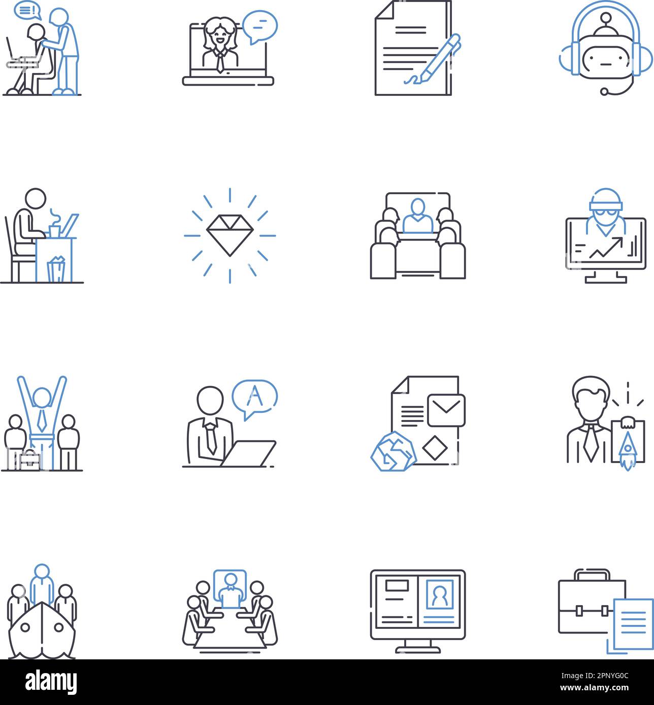 HR strategy line icons collection. Talent, Diversity, Retention ...