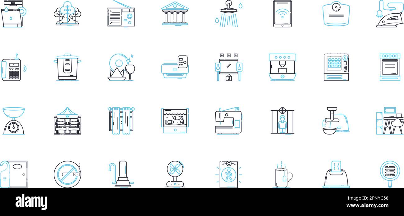 Metropolitan housing linear icons set. Urban, Housing, Apartments, City ...