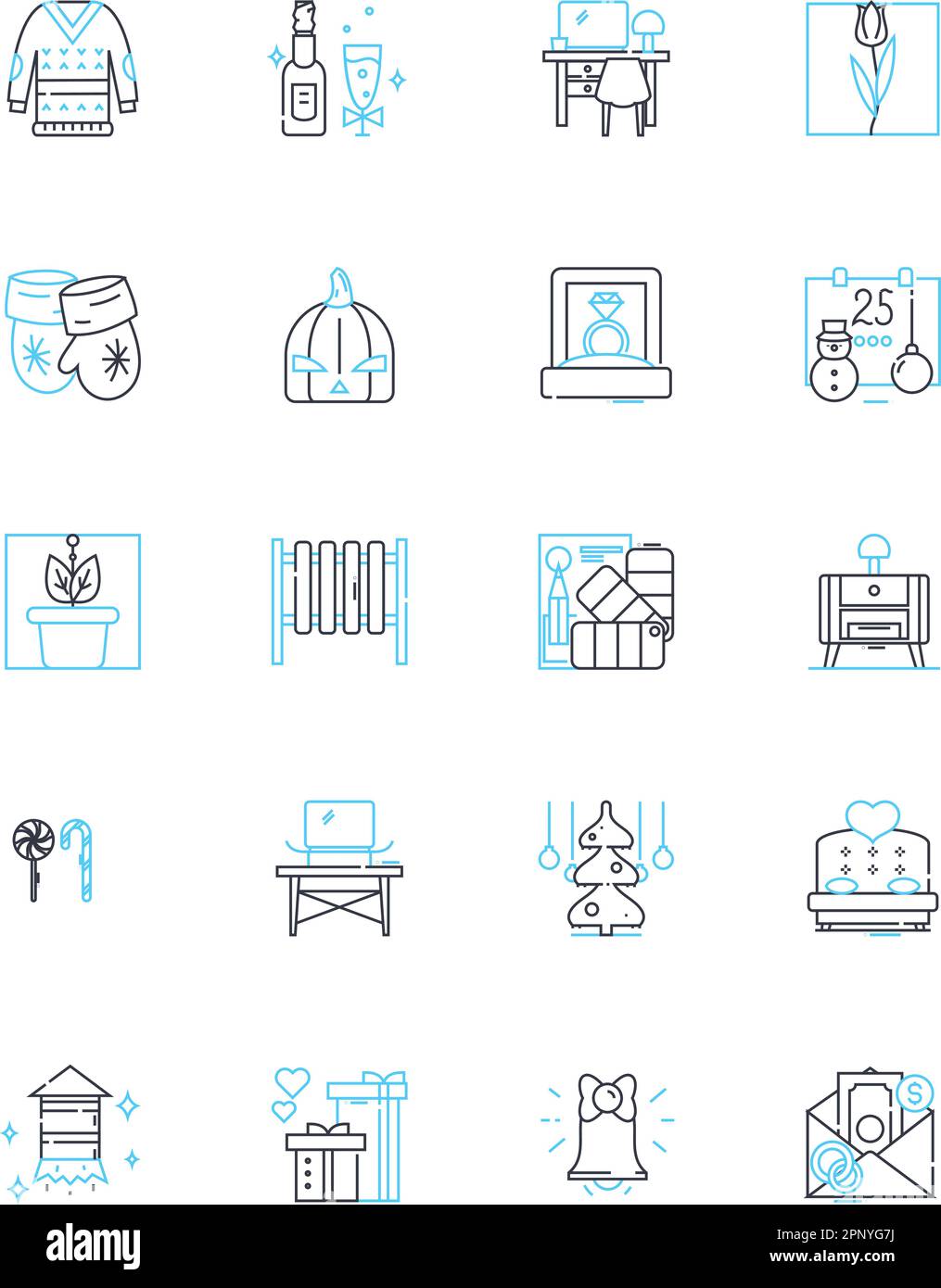 Adorning linear icons set. Embellishing, Accessorizing, Decorating ...