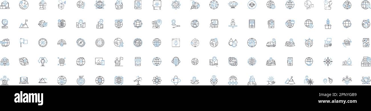 Cartography line icons collection. Topography, Projection, Mapmaking ...