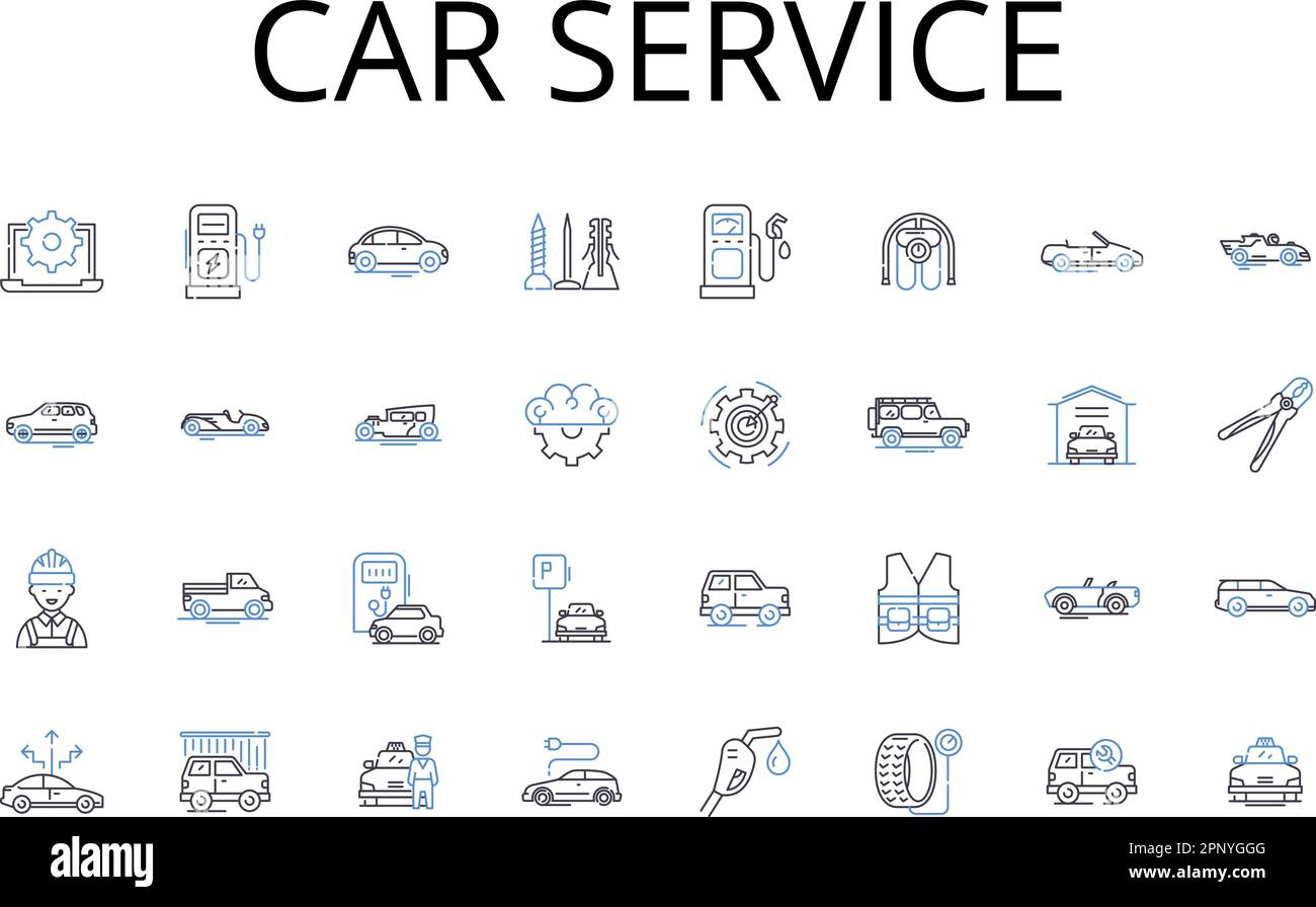 Car service line icons collection. Car maintenance, Automobile repair ...
