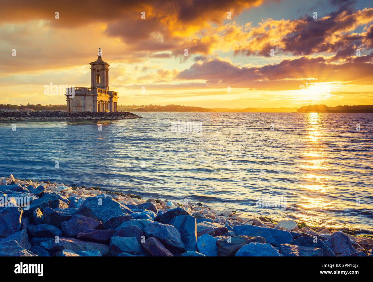 Normanton Church at Rutland Water Stock Photo - Alamy
