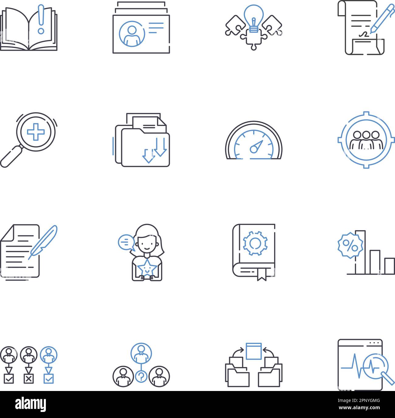 Advancement line icons collection. Progress, Improvement, Development, Growth, Innovation ...