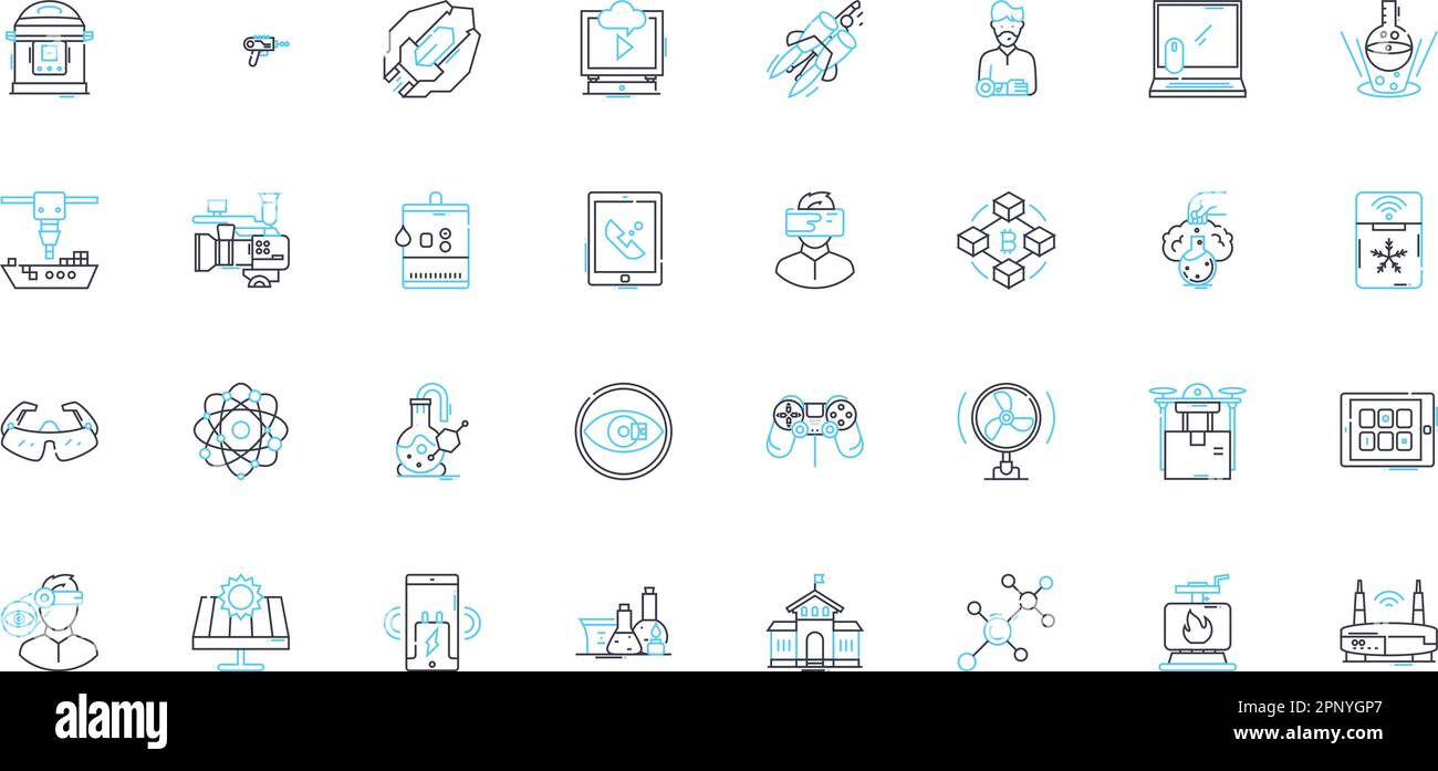 Synthetic biology linear icons set. Bioengineering, Genomics, Gene ...