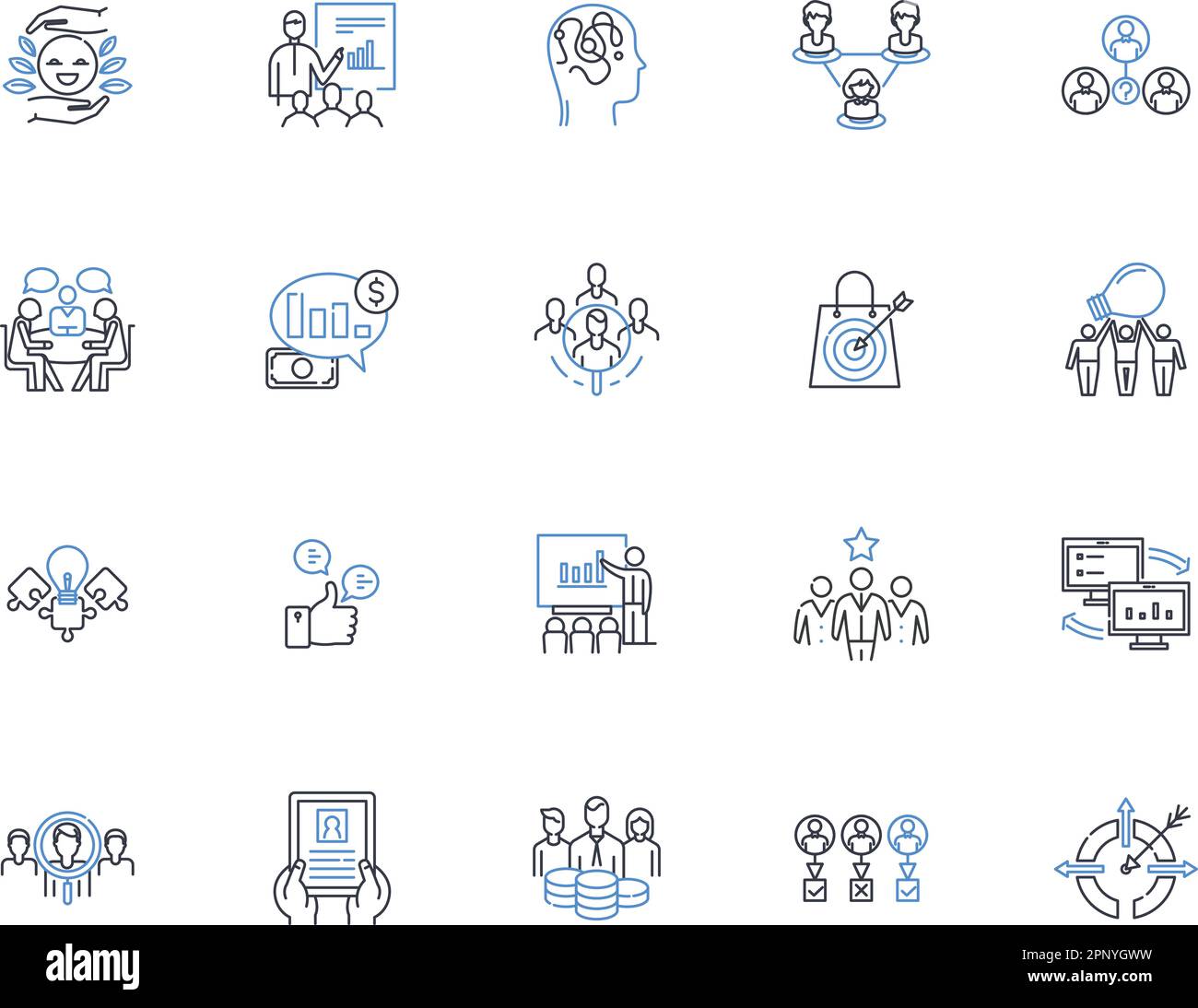 Executive line icons collection. leadership, management, strategy, decision-making ...