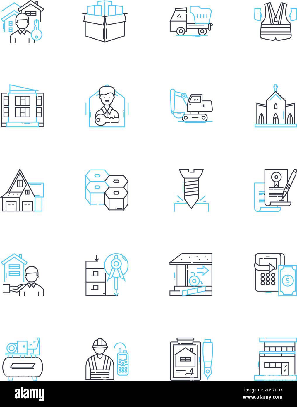 Property for sale linear icons set. Home, House, Condo, Apartment ...