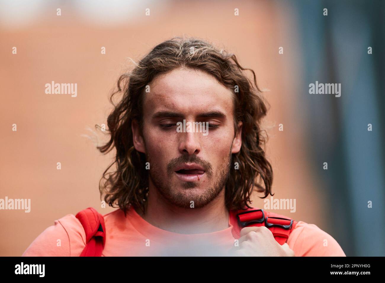 BARCELONA, SPAIN - APRIL 20: Stefanos Tsitsipas training session during ...
