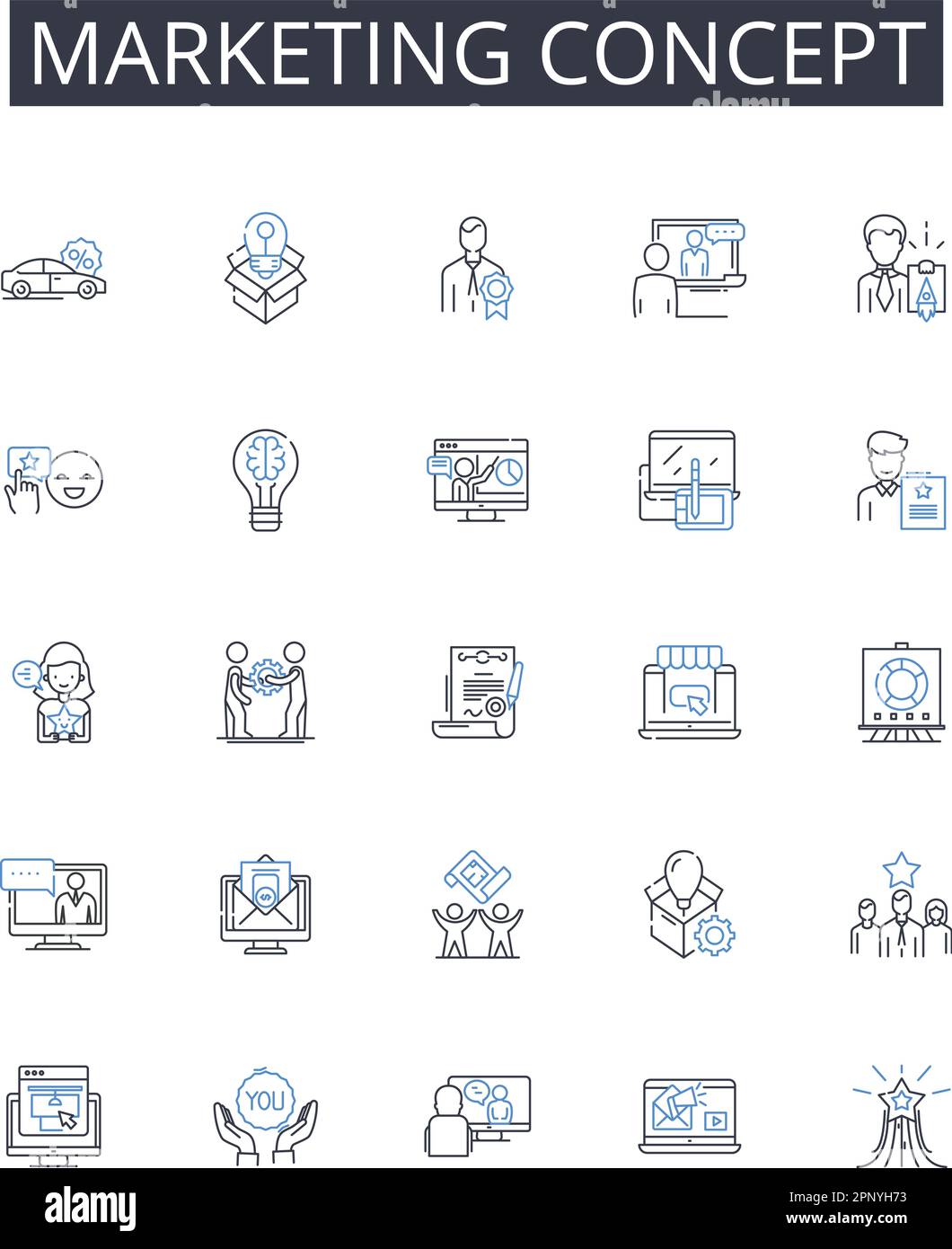 Marketing concept line icons collection. Advertising concept, Sales ...