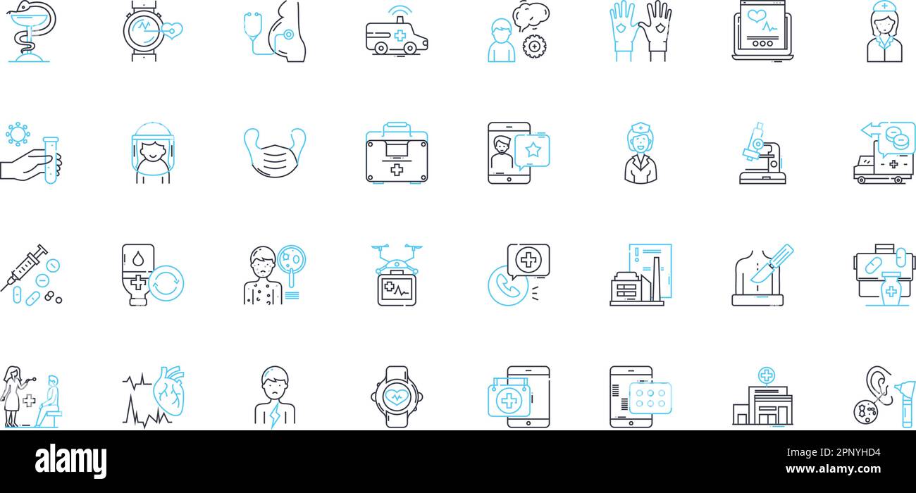 Mental wellness linear icons set. Resilience, Mindfulness, Self-care ...