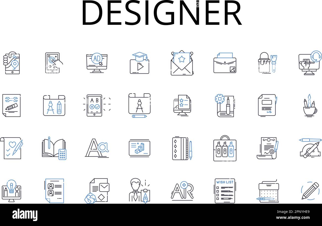 Designer line icons collection. Creator, Stylist, Architect, Artist ...
