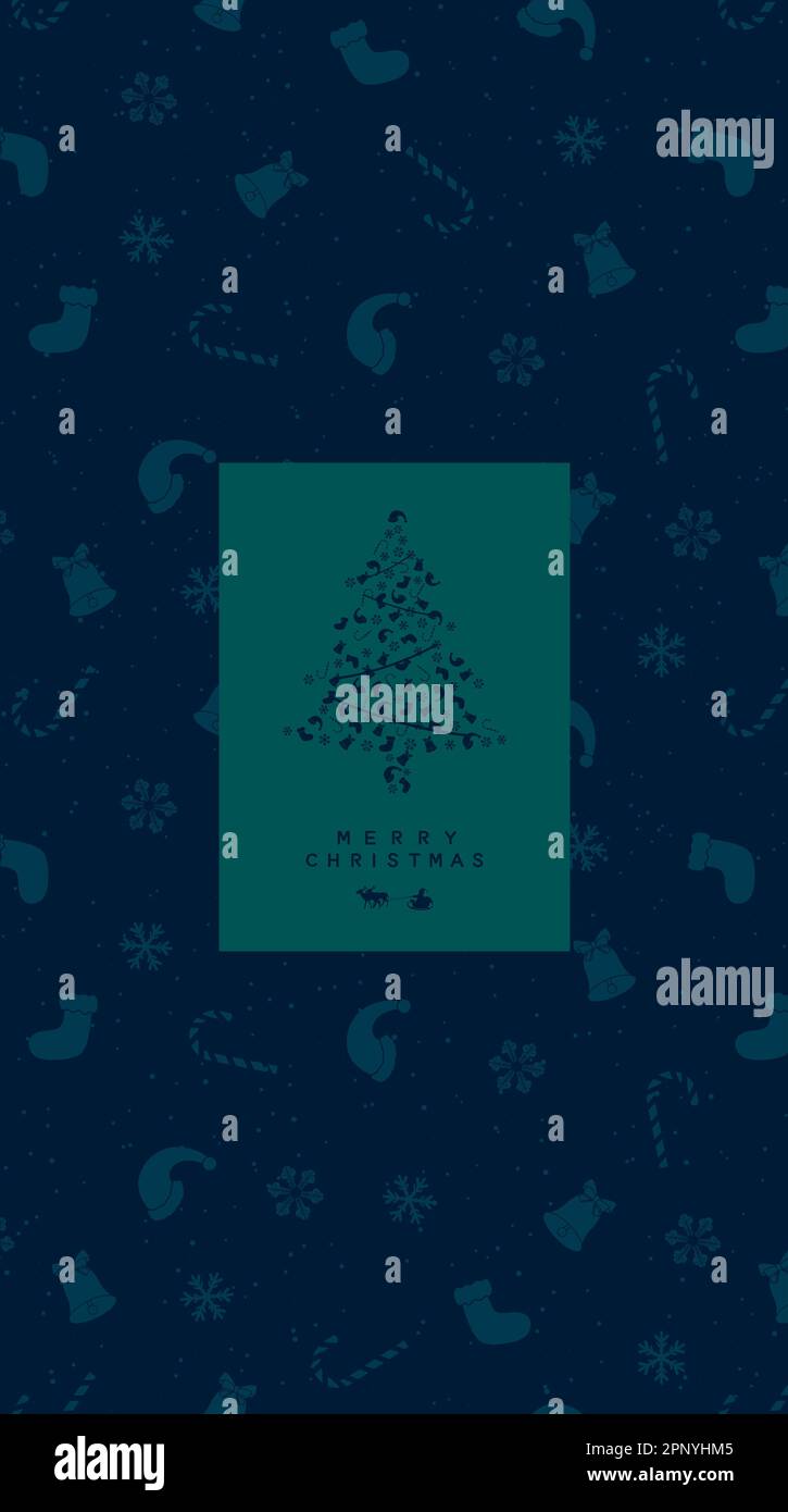 Dark blue Christmas tree vector illustration poster Stock Vector Image ...