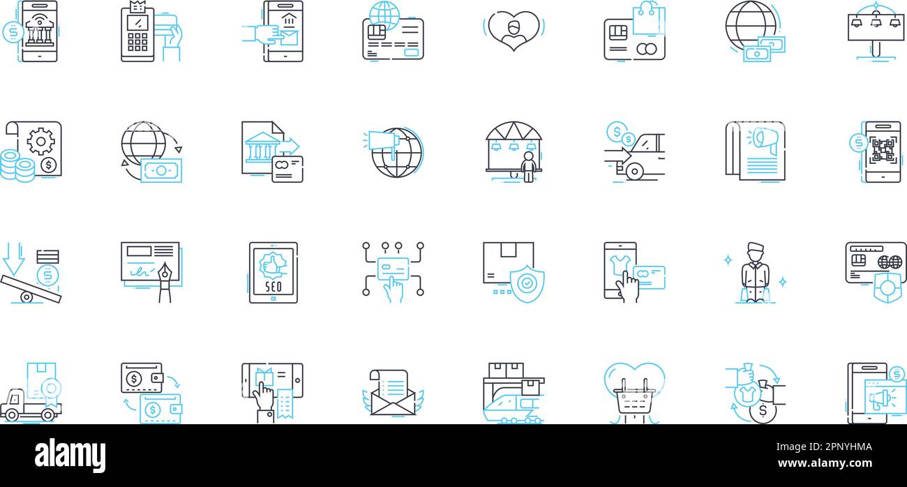 Supply chain linear icons set. Logistics, Distribution, Transportation ...
