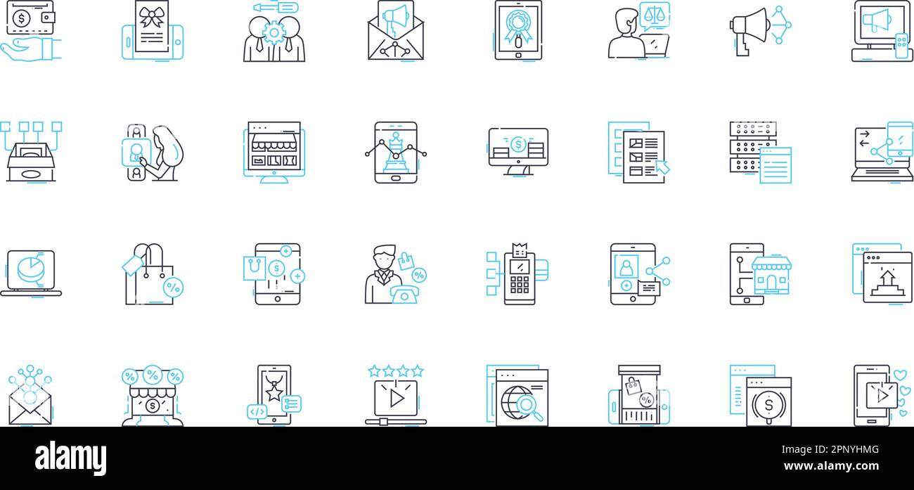 Social network linear icons set. Connections, Sharing, Nerking ...