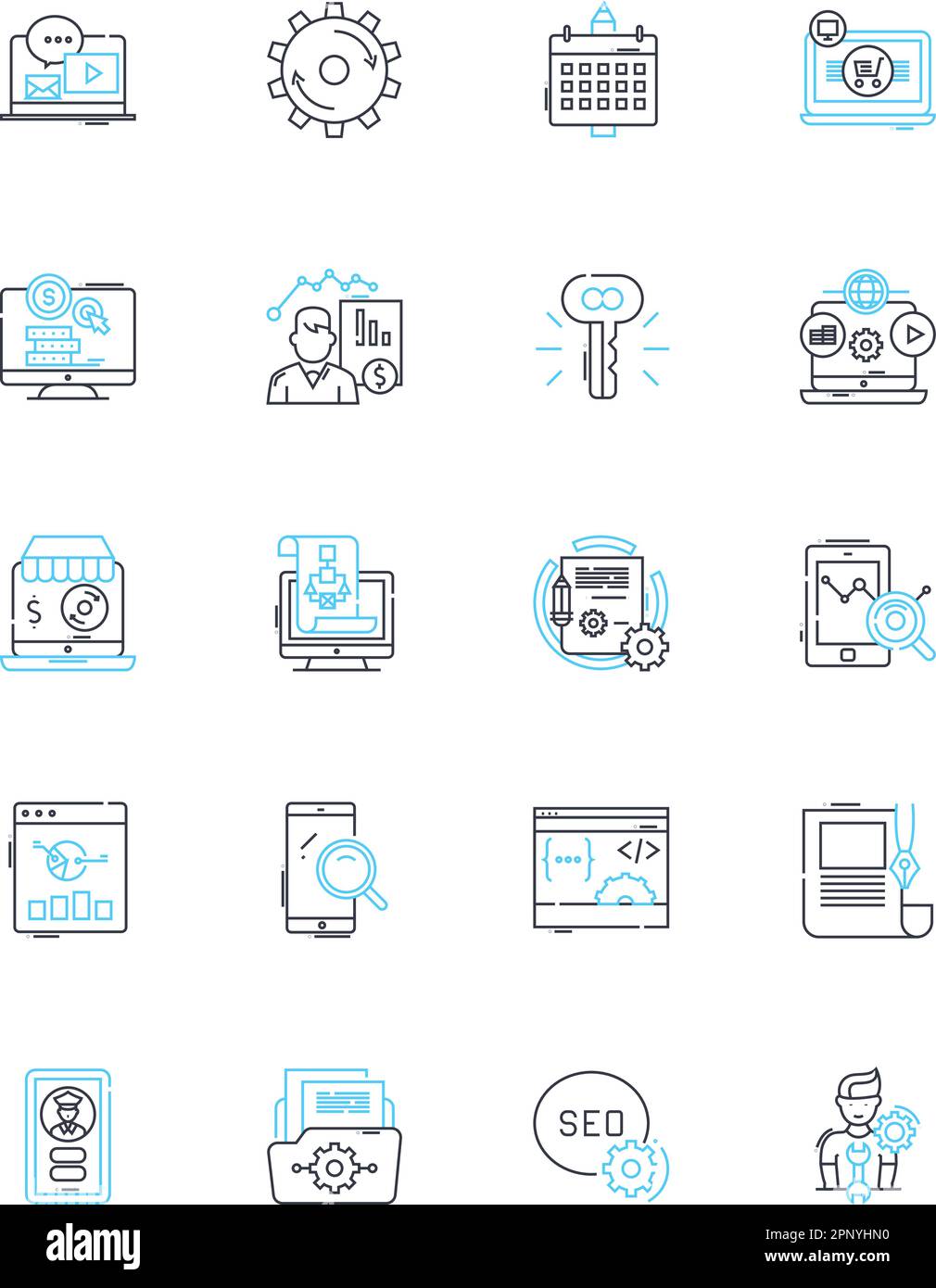 Product marketing linear icons set. Branding, Promotion, Advertising ...