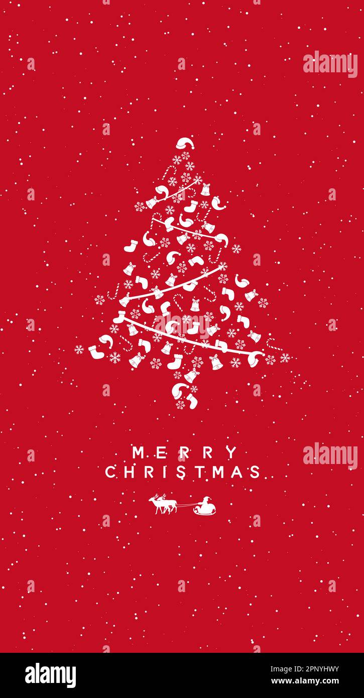 Red Christmas vector illustration poster Stock Vector Image & Art - Alamy