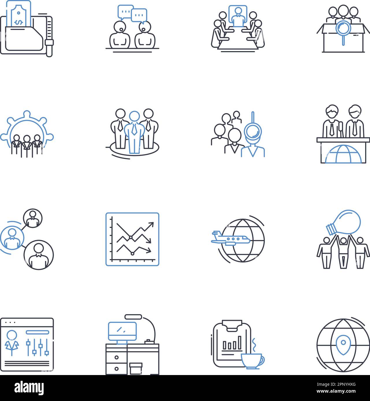 Social business line icons collection. Collaboration, Community ...