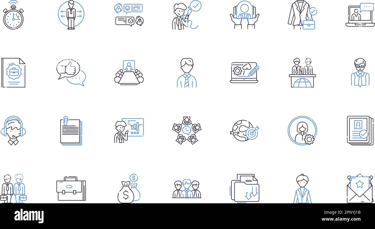 Advertising management line icons collection. Strategy, Creativity ...