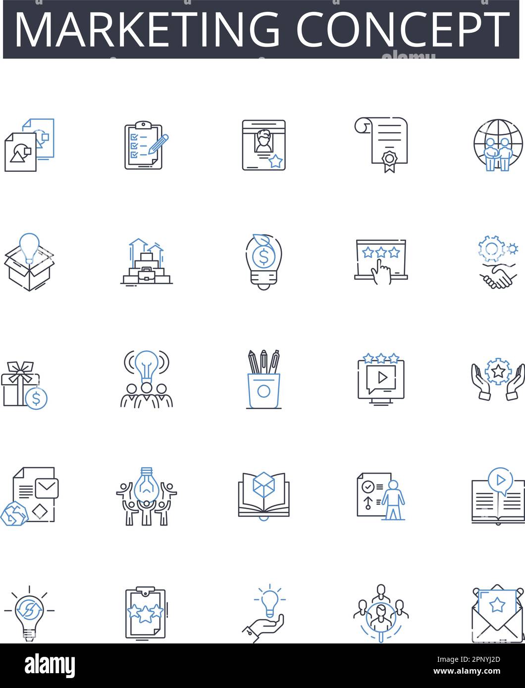 Marketing concept line icons collection. Advertising concept, Sales ...