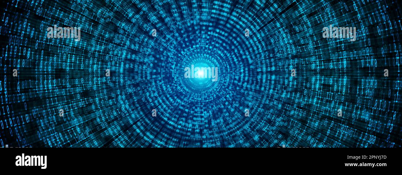 Binary Code Backgrounds A Sequence Of Zero And One Number As Speed Lines To A Vanishing Point