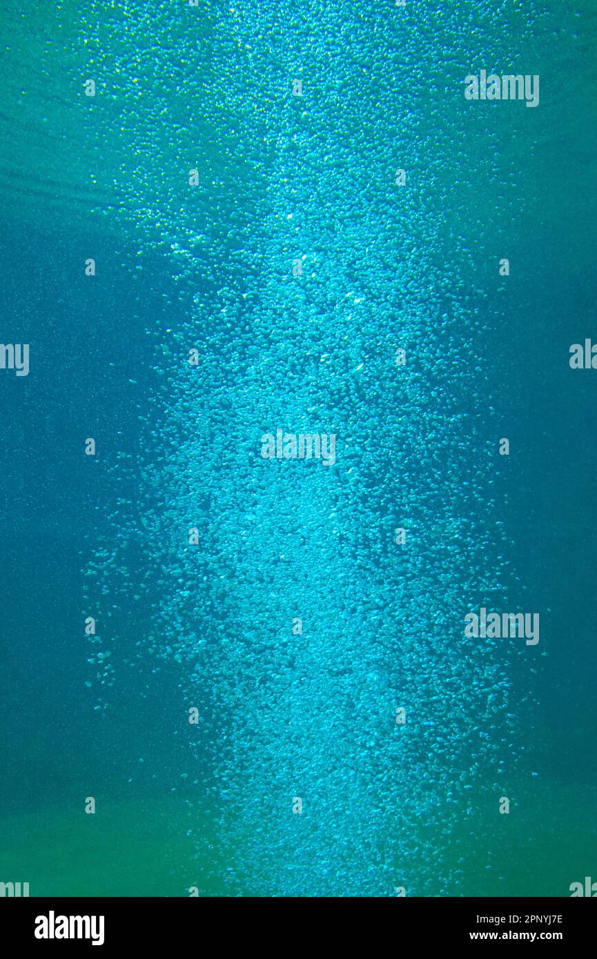 Oxygen bubbles underwater - background, texture Stock Photo - Alamy
