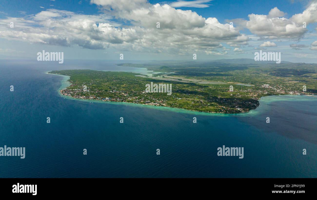 Moalboal town with hotels and dive centers. A popular place for divers ...