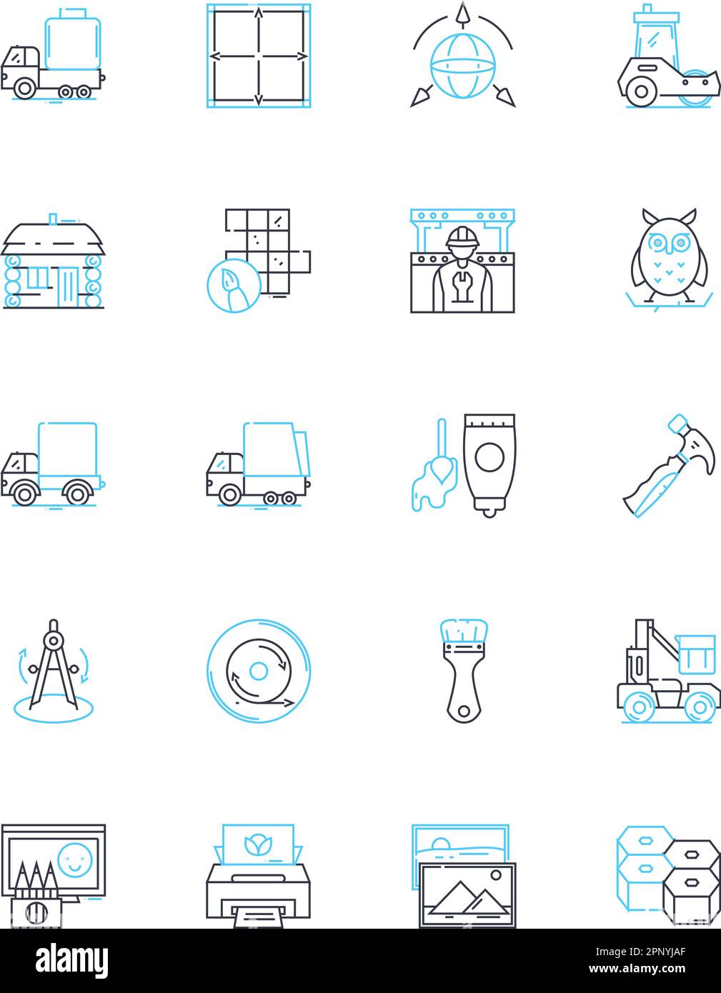 Rural growth linear icons set. Agriculture, Homesteading ...
