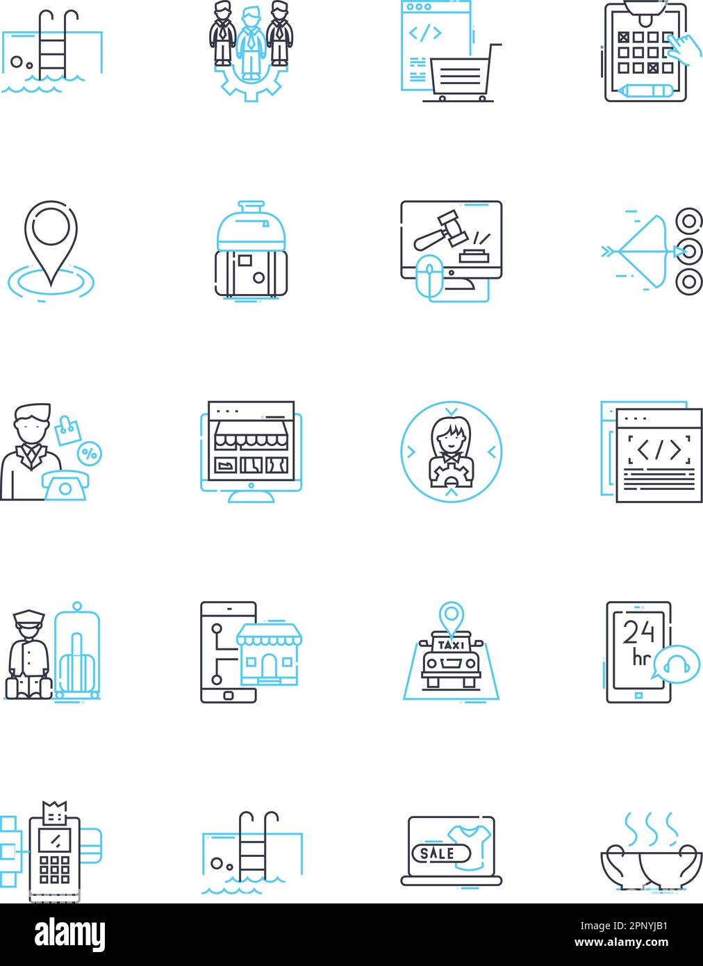 User satisfaction linear icons set. Fulfillment, Contentment ...