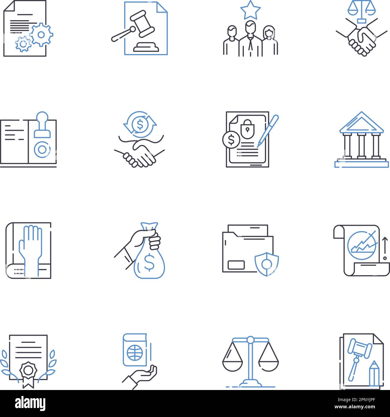 Trade Market Line Icons Collection Securities Commodities Stocks