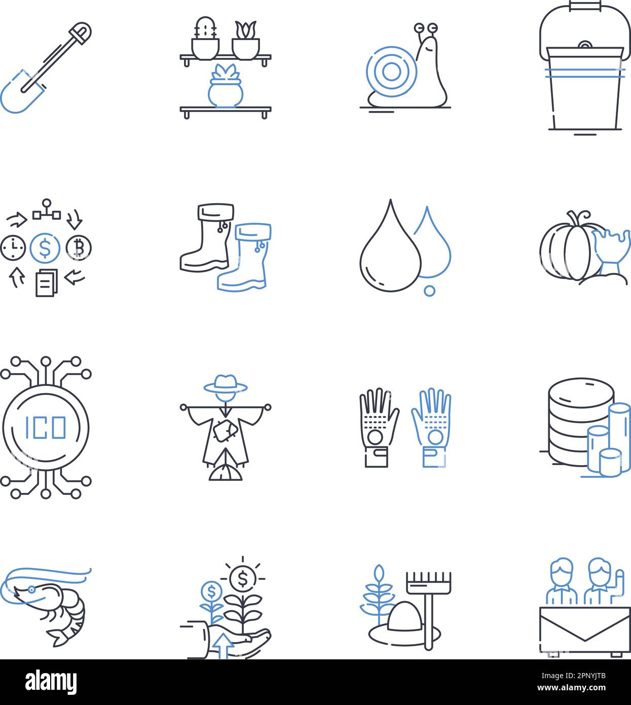 Renewable resouces line icons collection. Solar, Wind, Hydroelectric ...