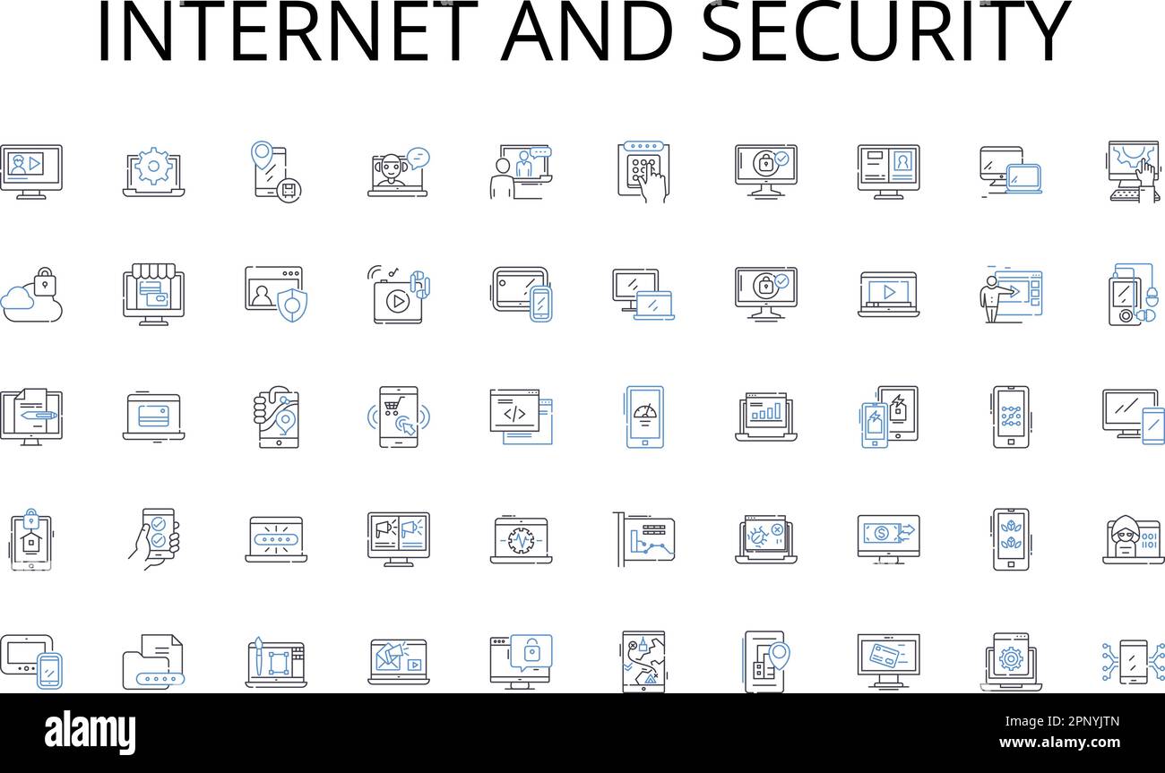 Internet and security line icons collection. Efficiency, Focus, Goals ...