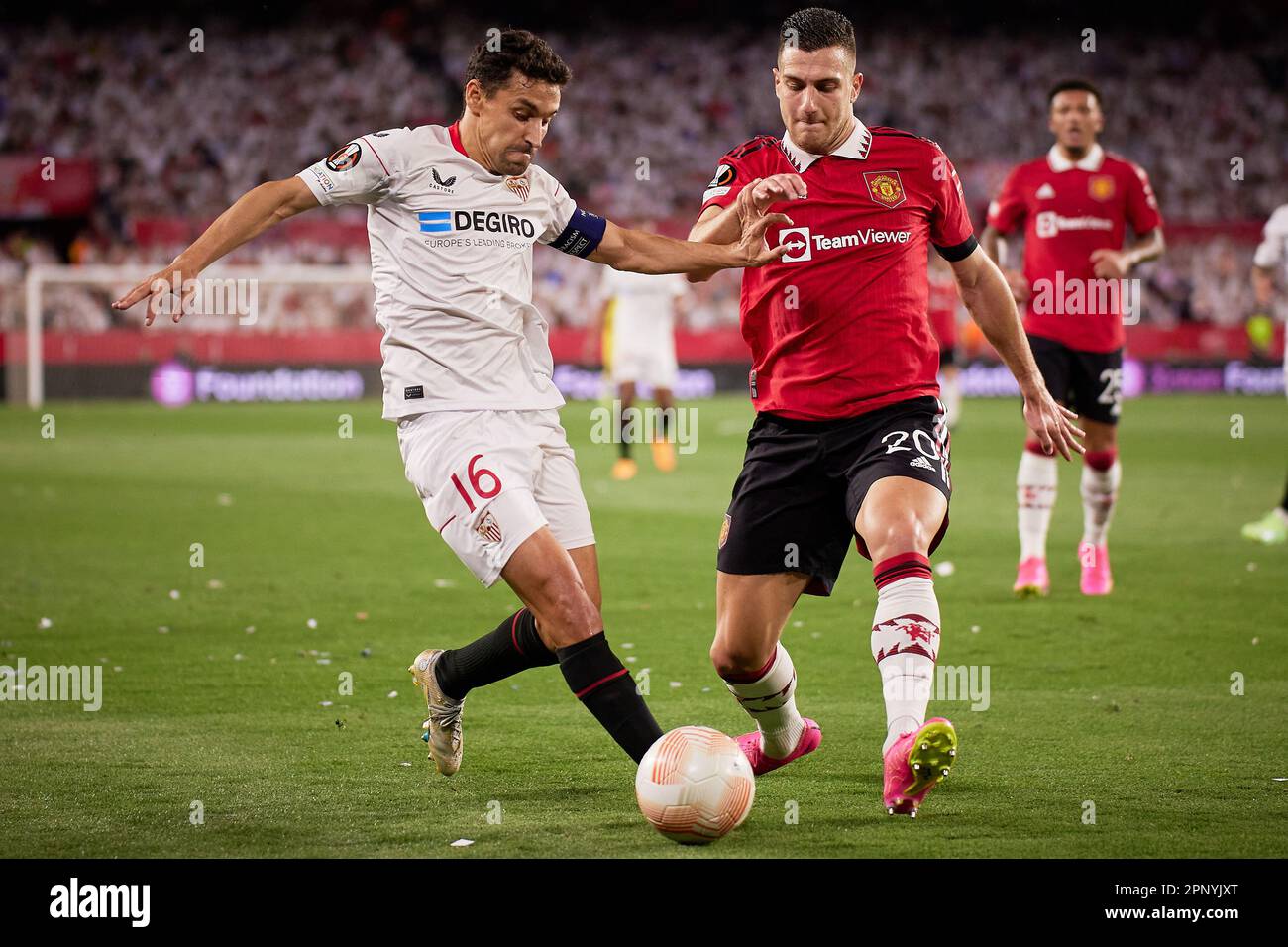 Seville, Spain. 20th Apr, 2023. Jesus Navas (16) of Sevilla FC and ...