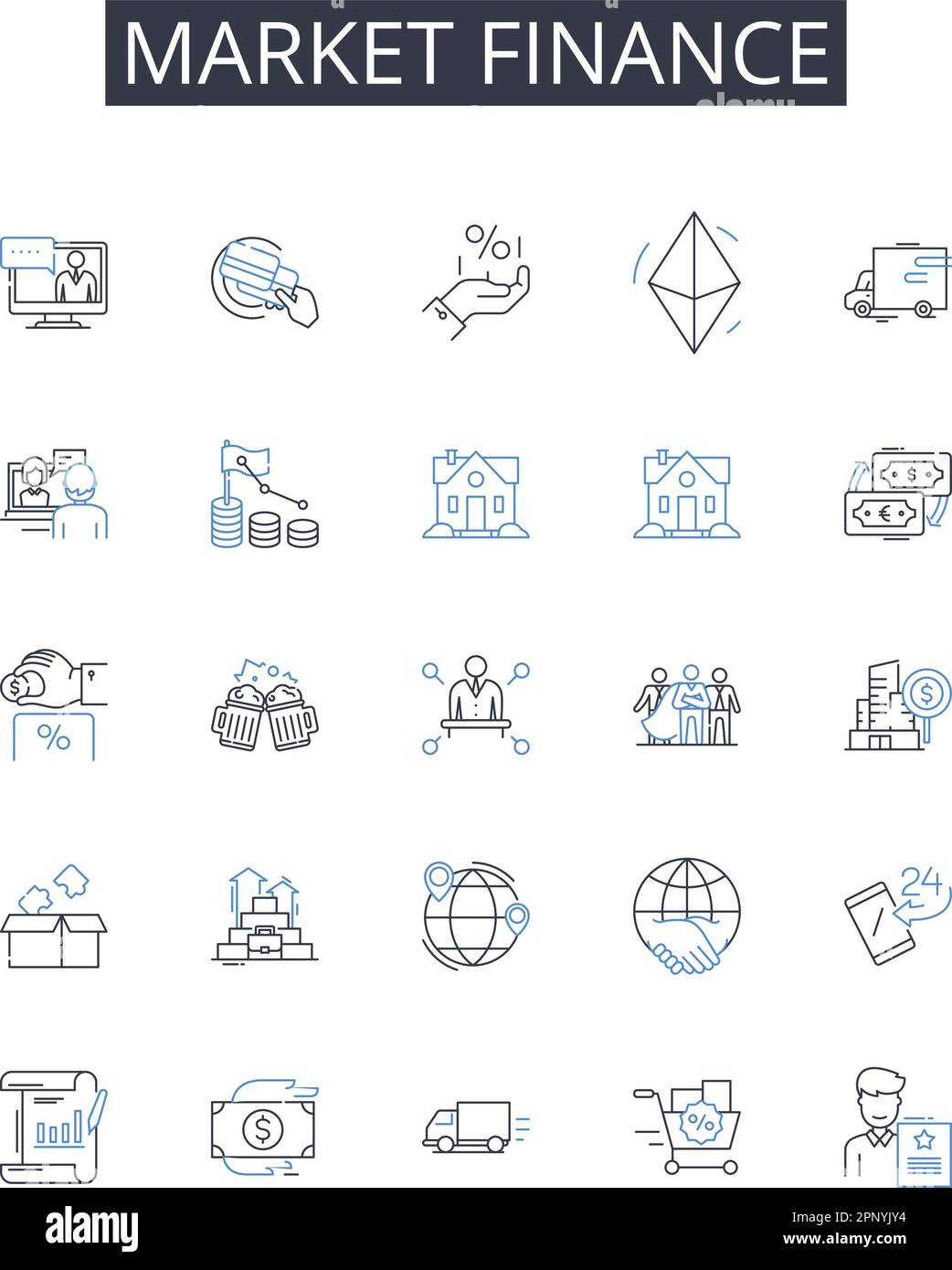 Market finance line icons collection. Employment, Workforce, Job ...