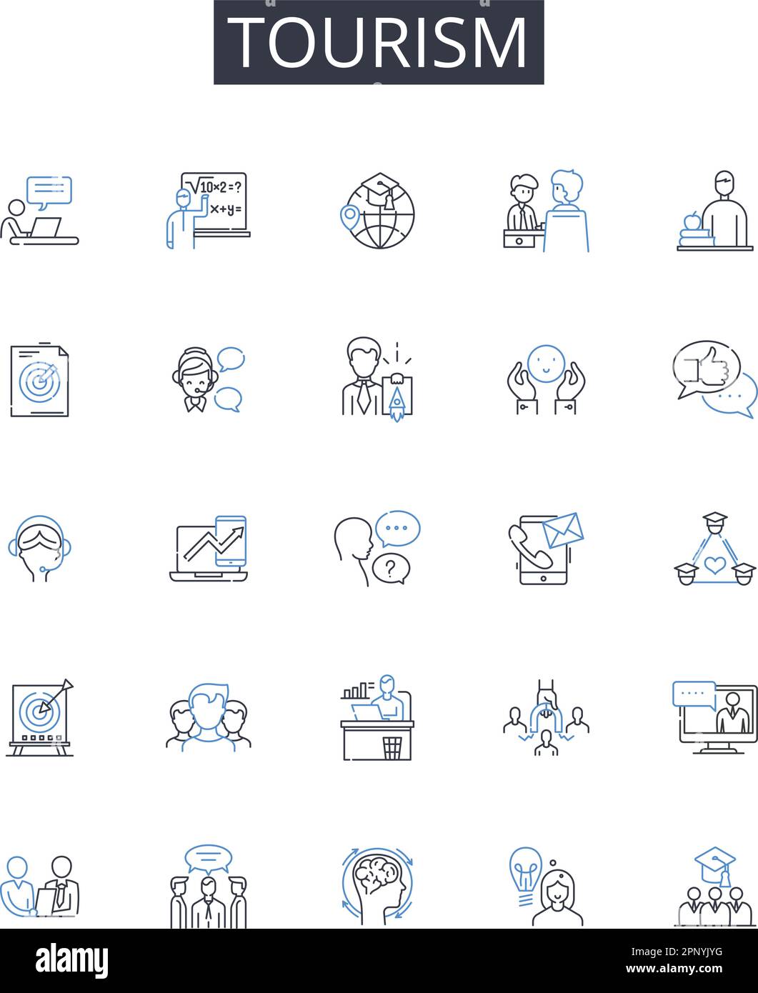 Tourism line icons collection. Travel Industry, Vacation Business ...