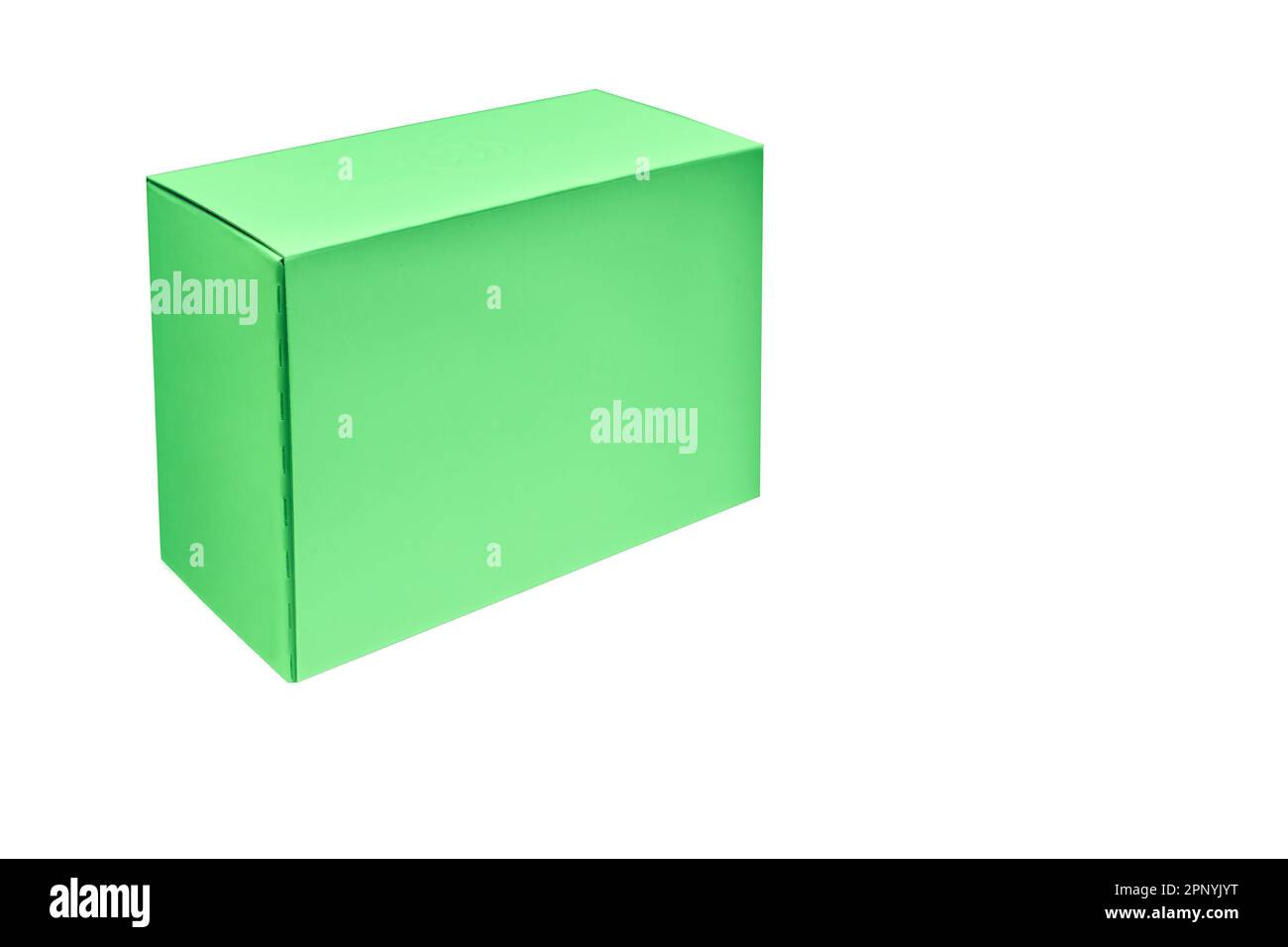 Green blank box packaging isolated on white Stock Photo - Alamy