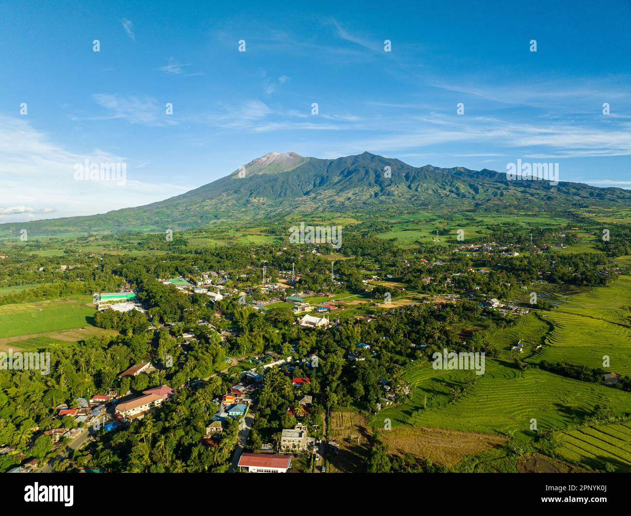 Farmland and rice terraces on the slopes of the Canlaon volcano. Negros ...