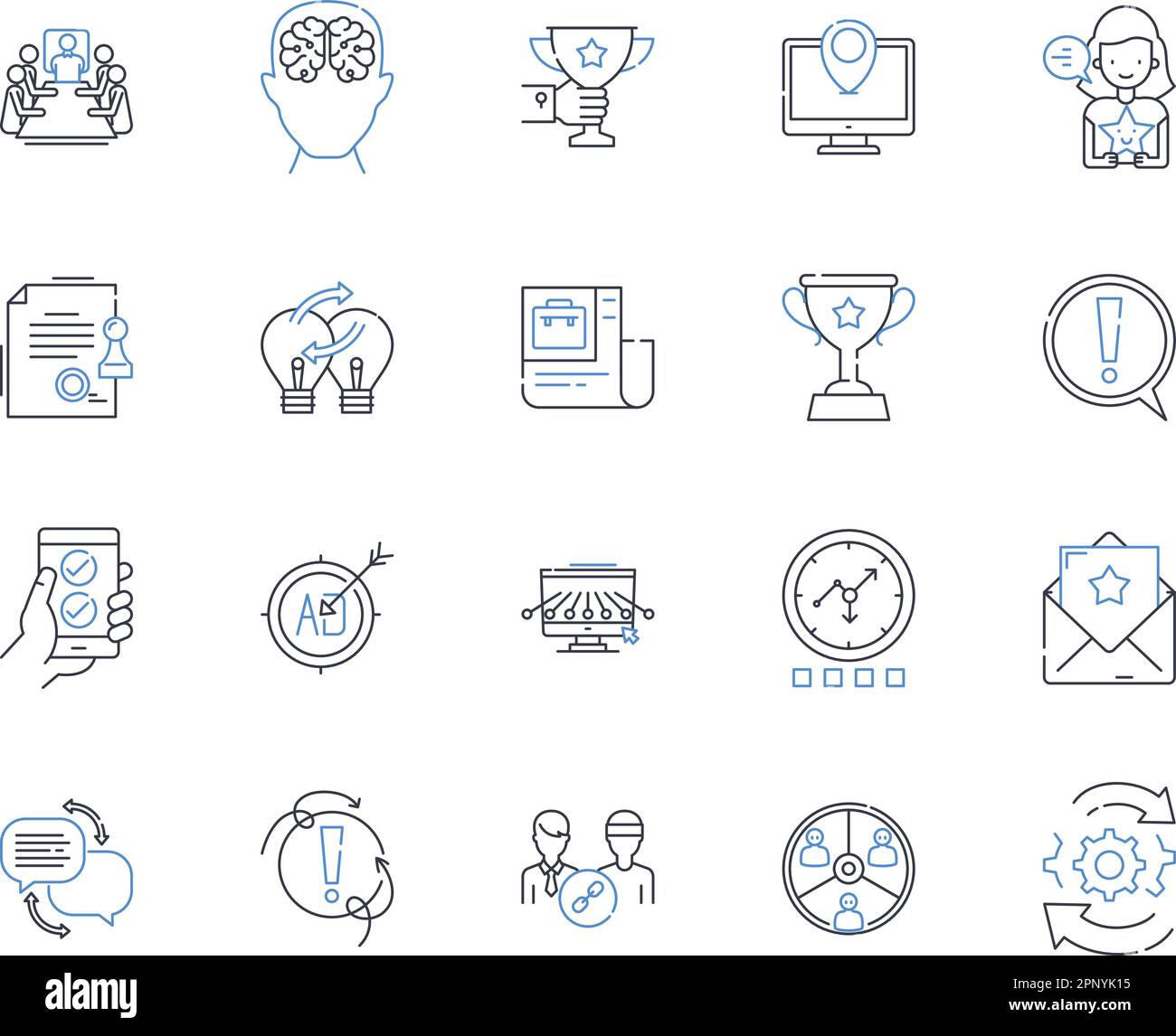 Partnership development line icons collection. Collaboration, Synergy ...
