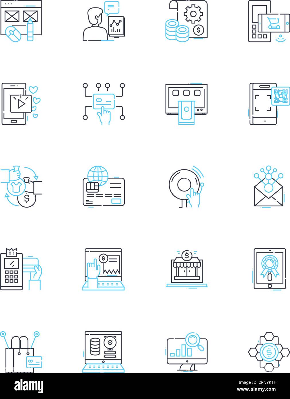 Market exploration linear icons set. analysis, research, survey, trends ... Market exploration linear icons set. analysis, research, survey, trends ...