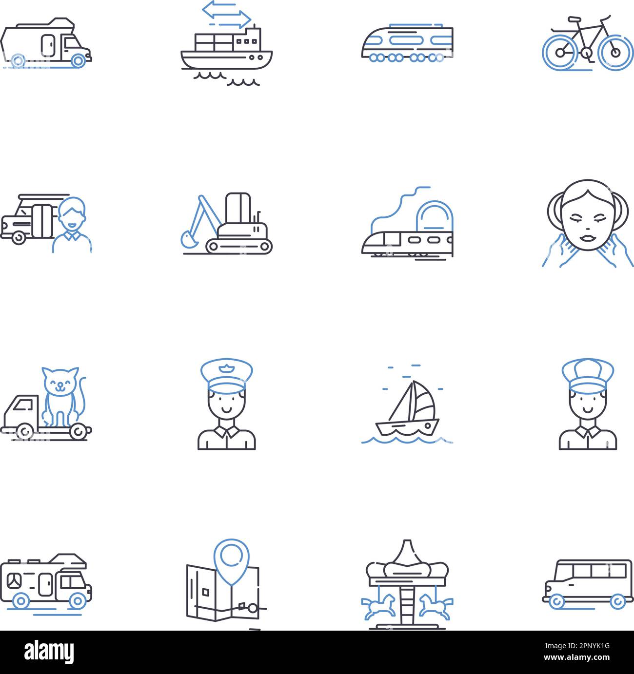 Trek line icons collection. Adventure, Exploration, Discovery, Space ...