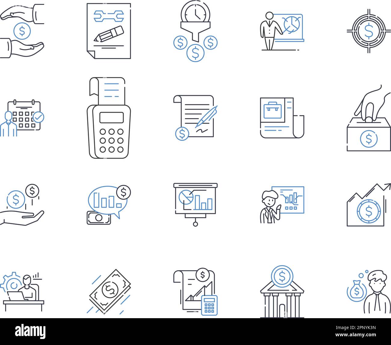 Invoicing line icons collection. Billing, Accounts, Automated, Cloud, Payment, Online ...