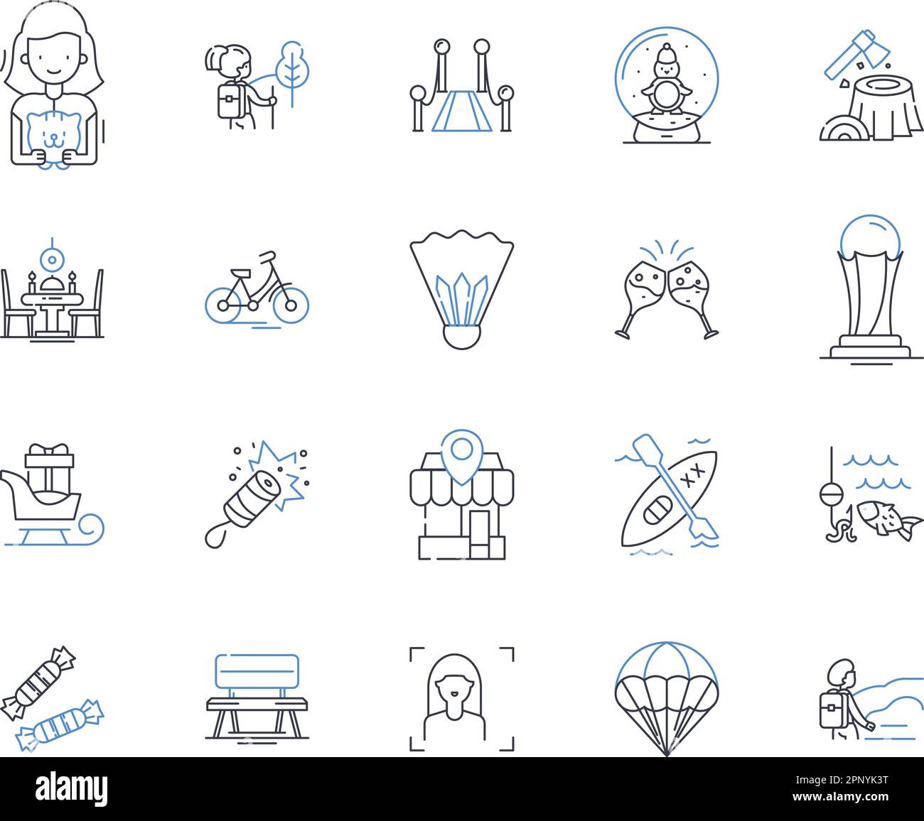 Relaxation line icons collection. Serenity, Tranquility, Calmness ...