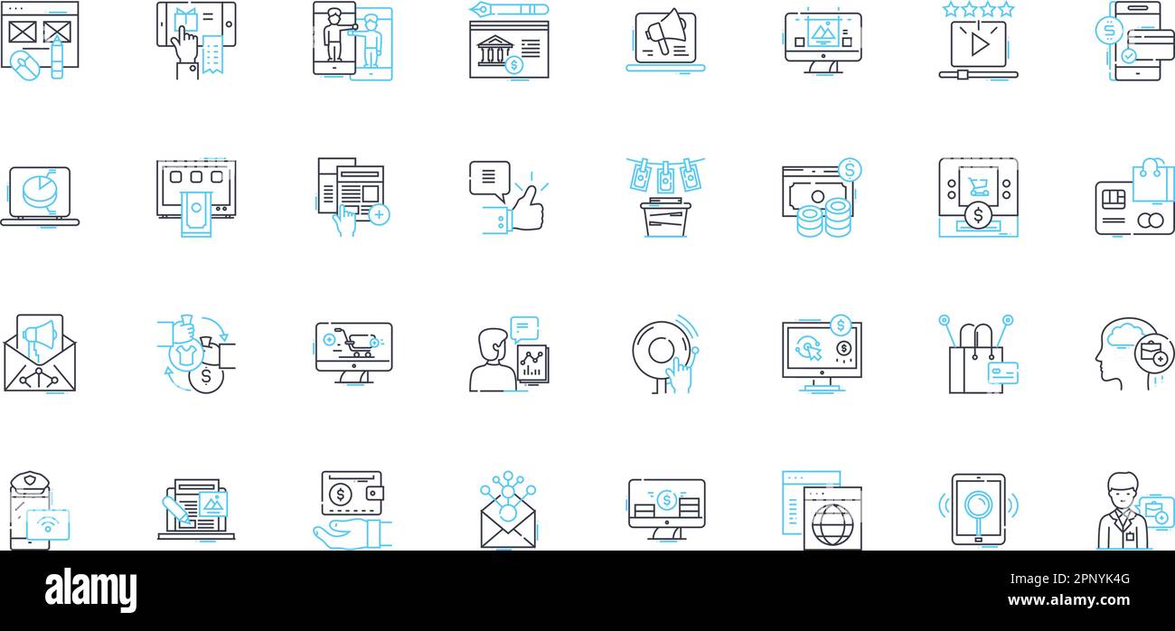 Sales Analysis Linear Icons Set Salesforce Performance Revenue Kpi