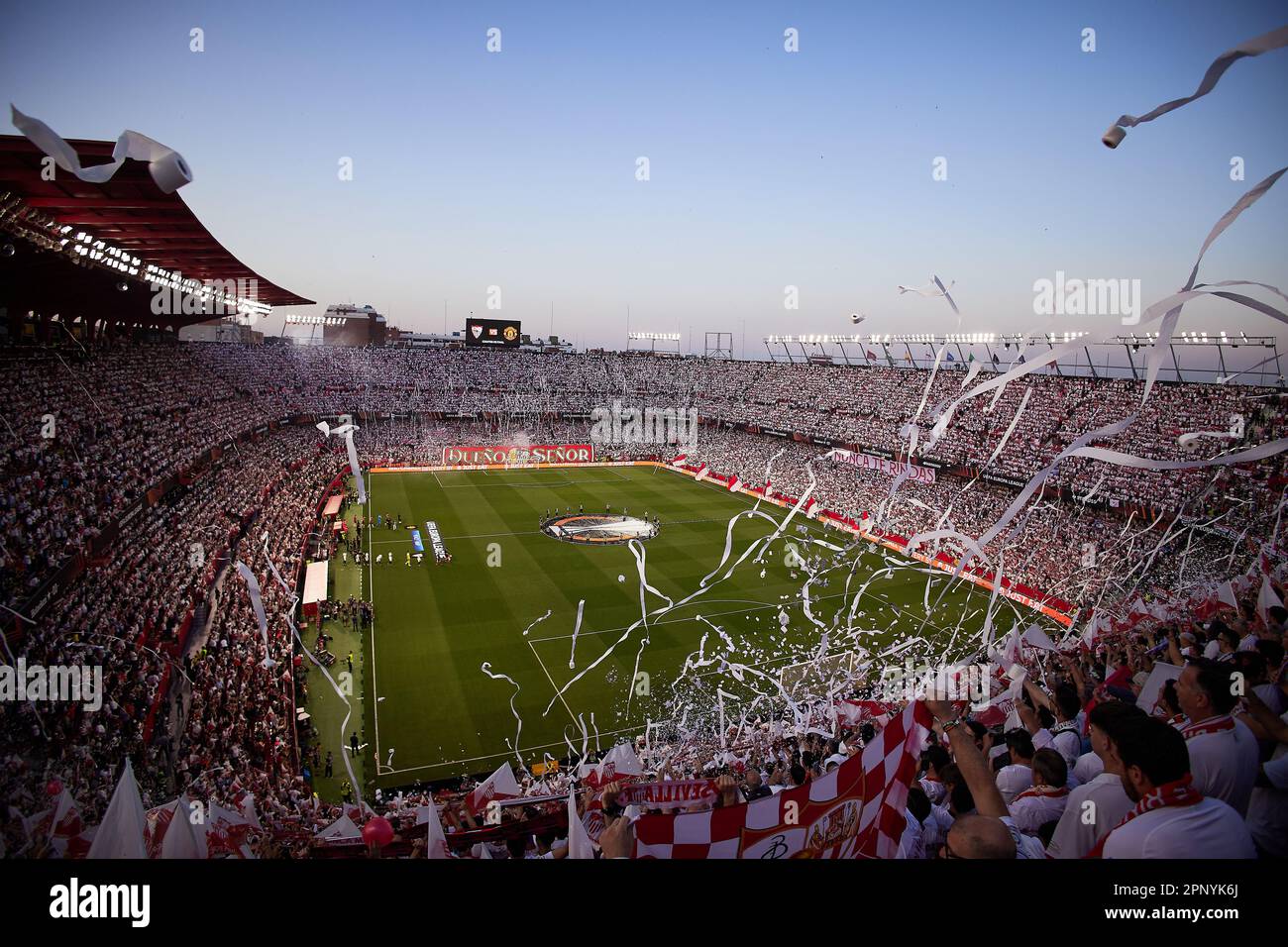 Seville, Spain. 20th Apr, 2023. The Estadio Ramon Sanchez Pizjuan is ...