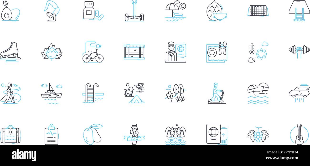 Balanced eating linear icons set. Nutrition, Wellness, Health, Balance ...