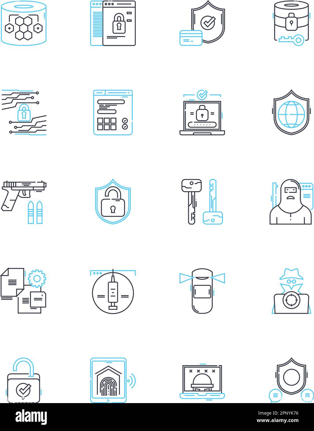 Protection linear icons set. Shield, Armor, Security, Defense, Safety ... Protection linear icons set. Shield, Armor, Security, Defense, Safety ...