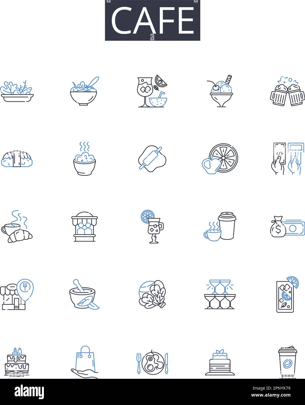 Cafe line icons collection. Bistro, Restaurant, Diner, Eatery ...