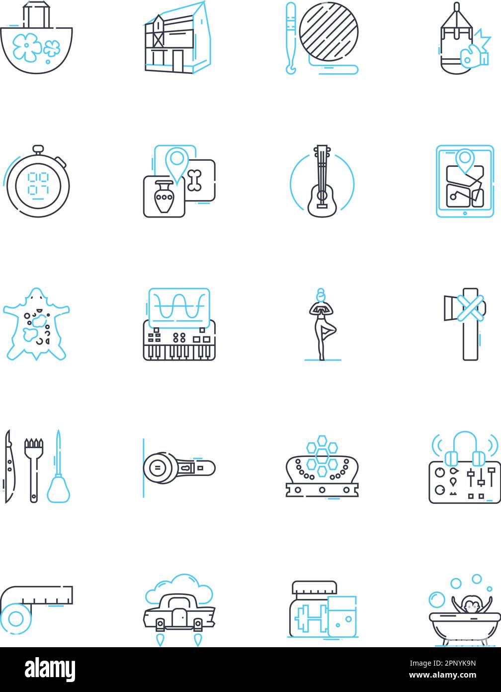 Backcountry journey linear icons set. Wilderness, Adventure, Trek ...