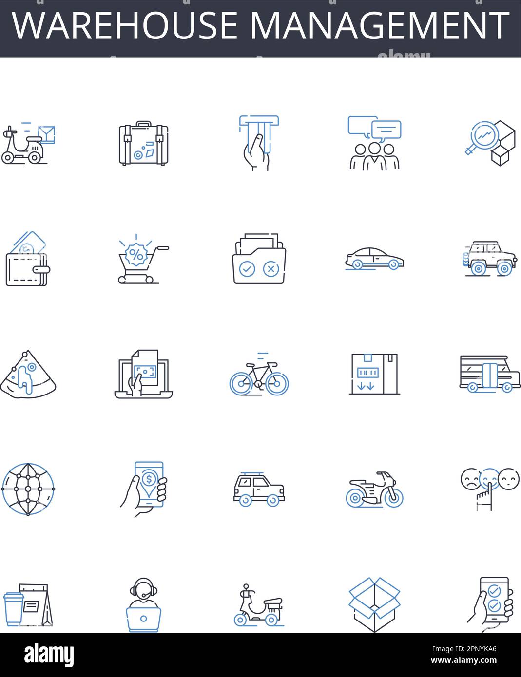 Warehouse management line icons collection. Journalism, Broadcasting ...