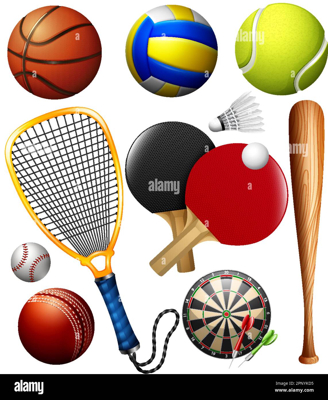 Sports Objects Collection in Vector illustration Stock Vector Image ...