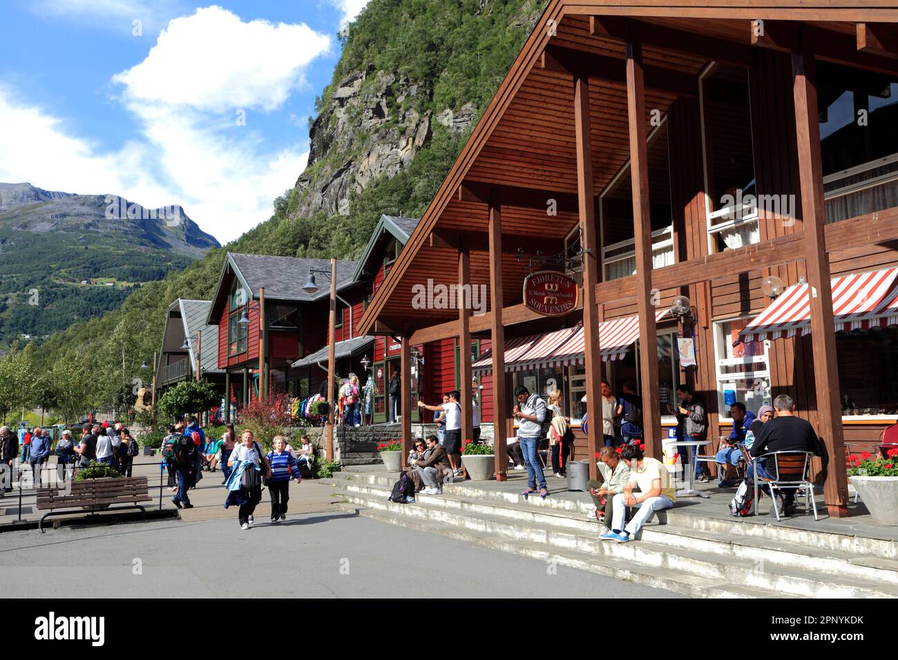 View of Geiranger town, Geirangerfjord, UNESCO World Heritage Site ...